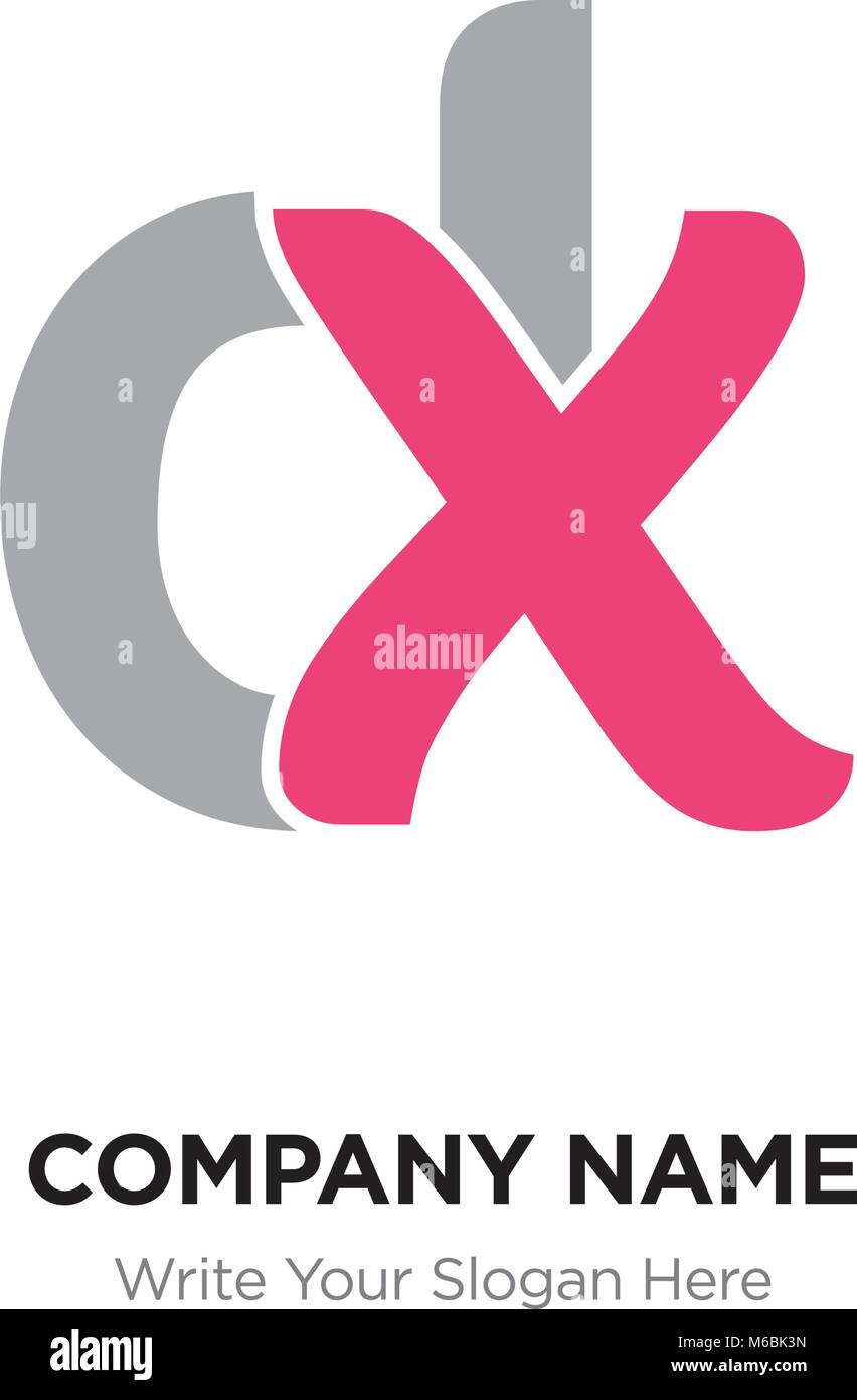 Abstract letter dx,xd logo design template, black & red Alphabet ...