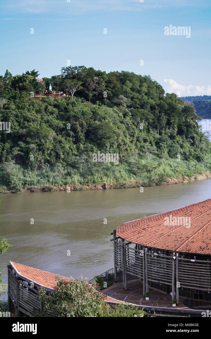 Argentina and Paraguay viewed from the triple-frontier landmark in ...