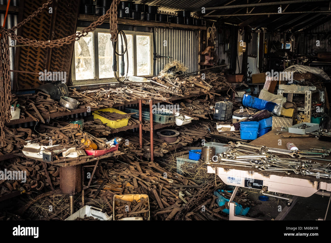 The Spanner Man Workshop, Boort, Victoria, Australia Stock Photo - Alamy