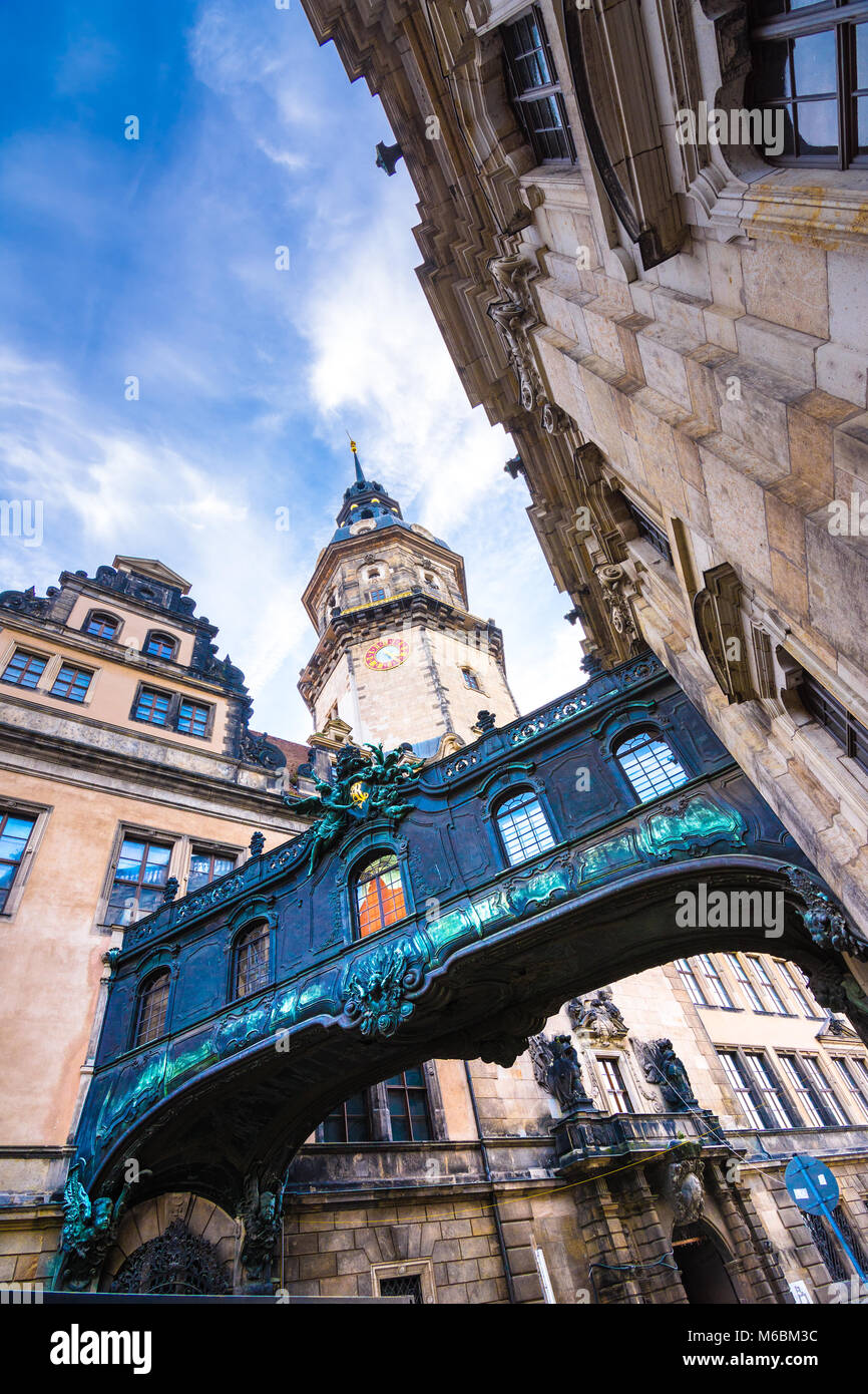 Old town of baroque Dresden, popular touristic attraction, Germany ...