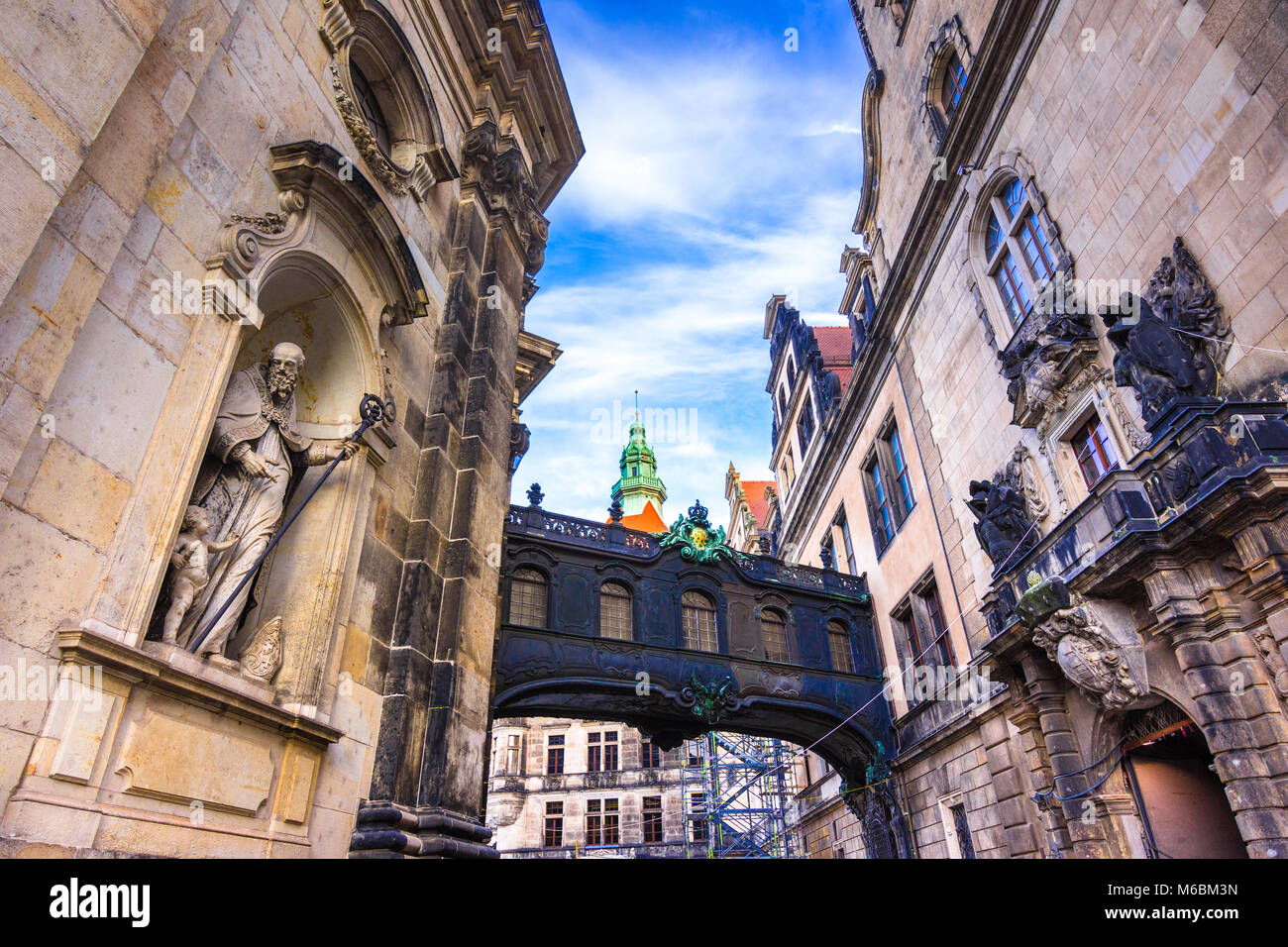 Old town of baroque Dresden, popular touristic attraction, Germany ...