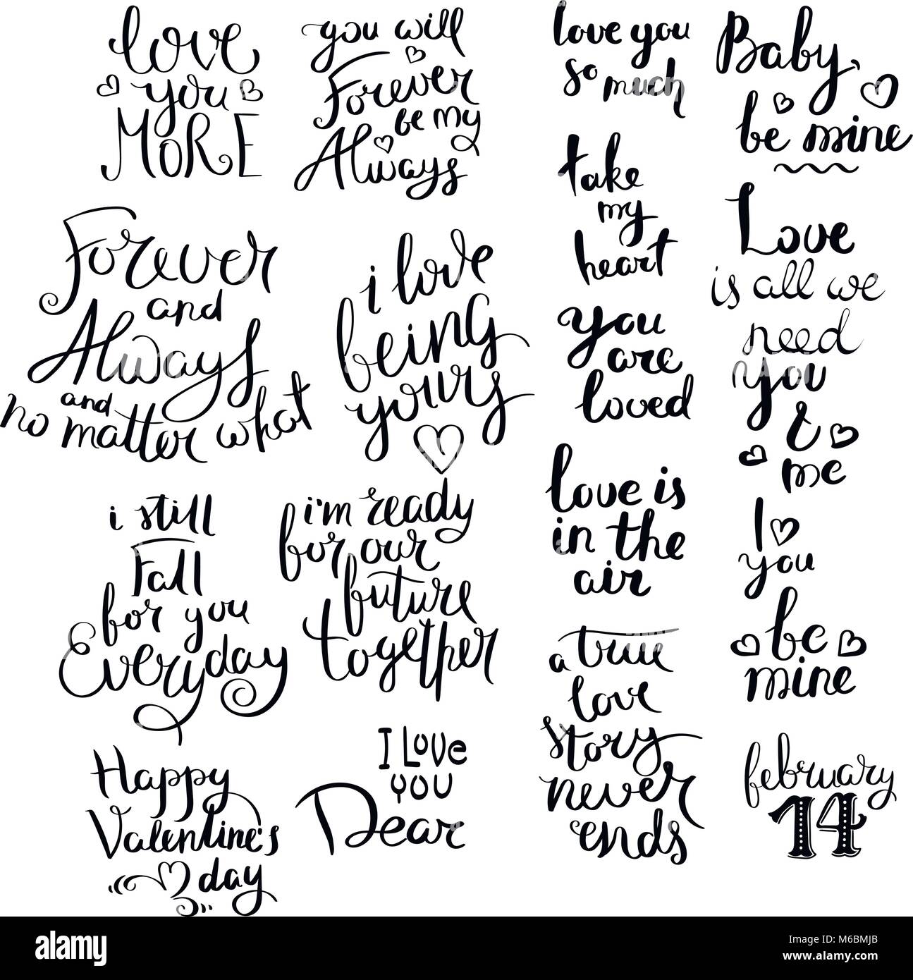 Inspirational vector hand drawn quote. Ink brush lettering isolated on white background ...