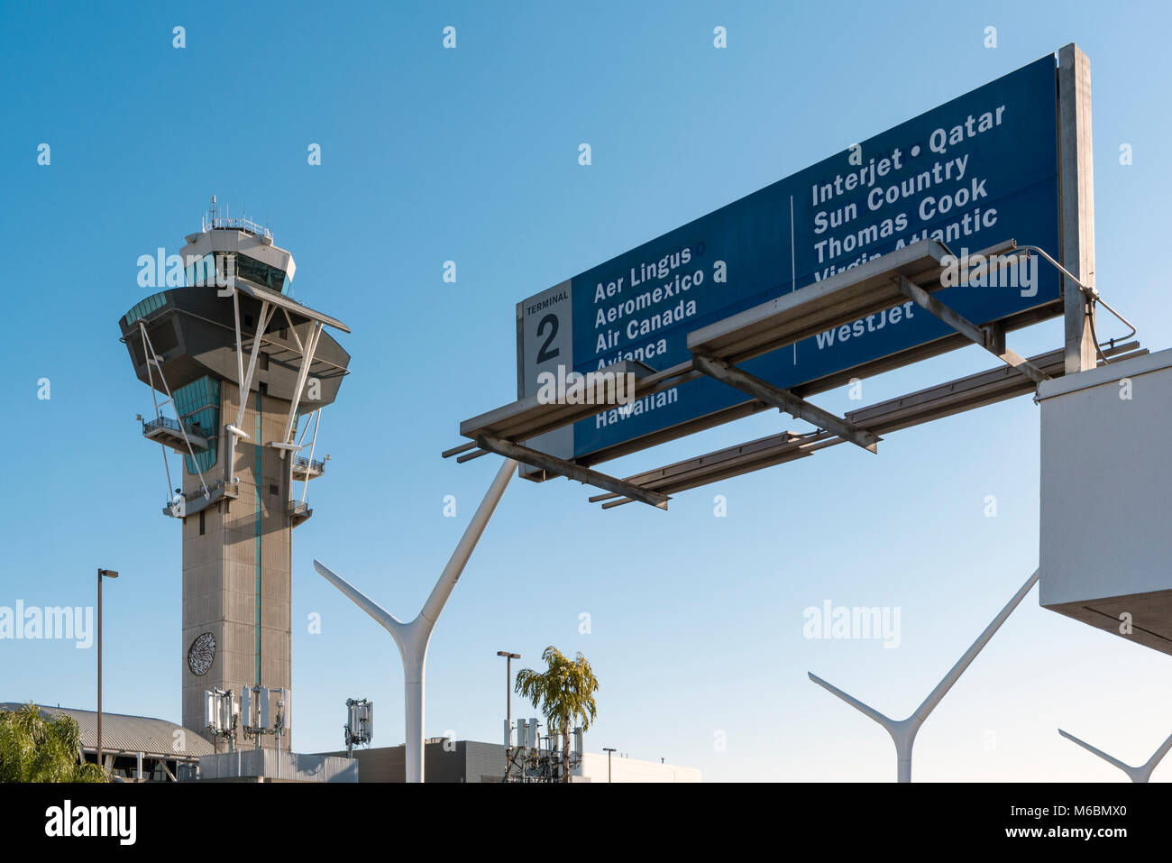 LAX international airport flight tower, Los Angeles, CA Stock Photo - Alamy