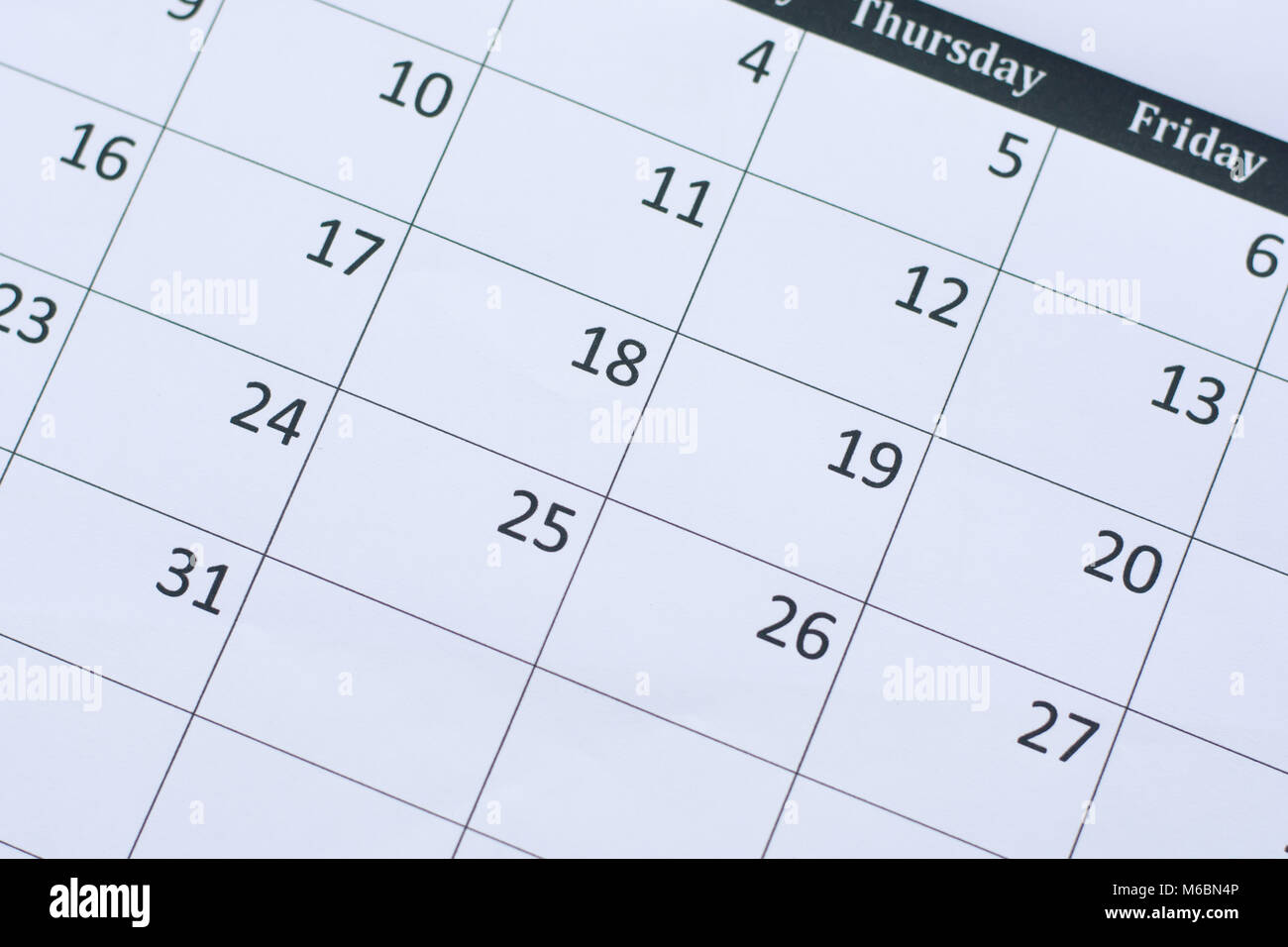 calendar page background Stock Photo - Alamy