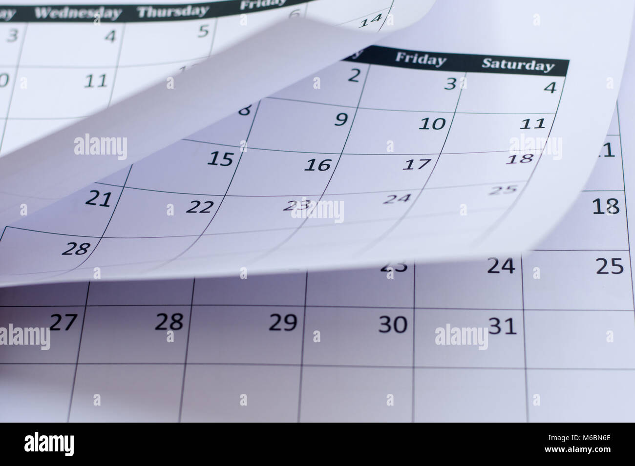 calendar page background Stock Photo - Alamy