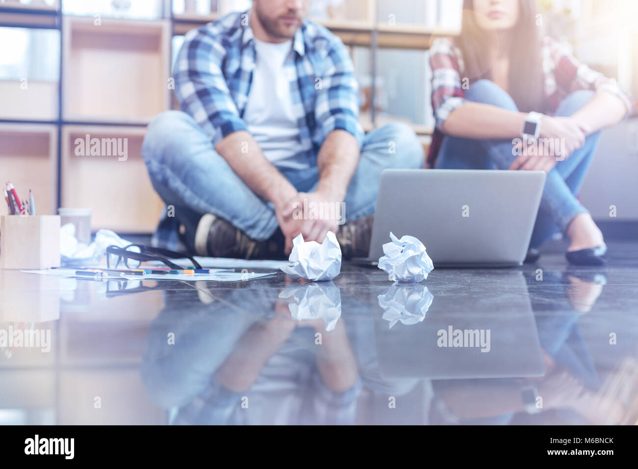 Two best friends thinking about their start-up Stock Photo - Alamy
