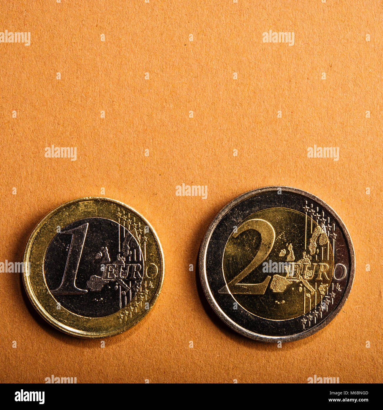 1 Euro And 2 Euro Coins High Resolution Stock Photography and Images ...
