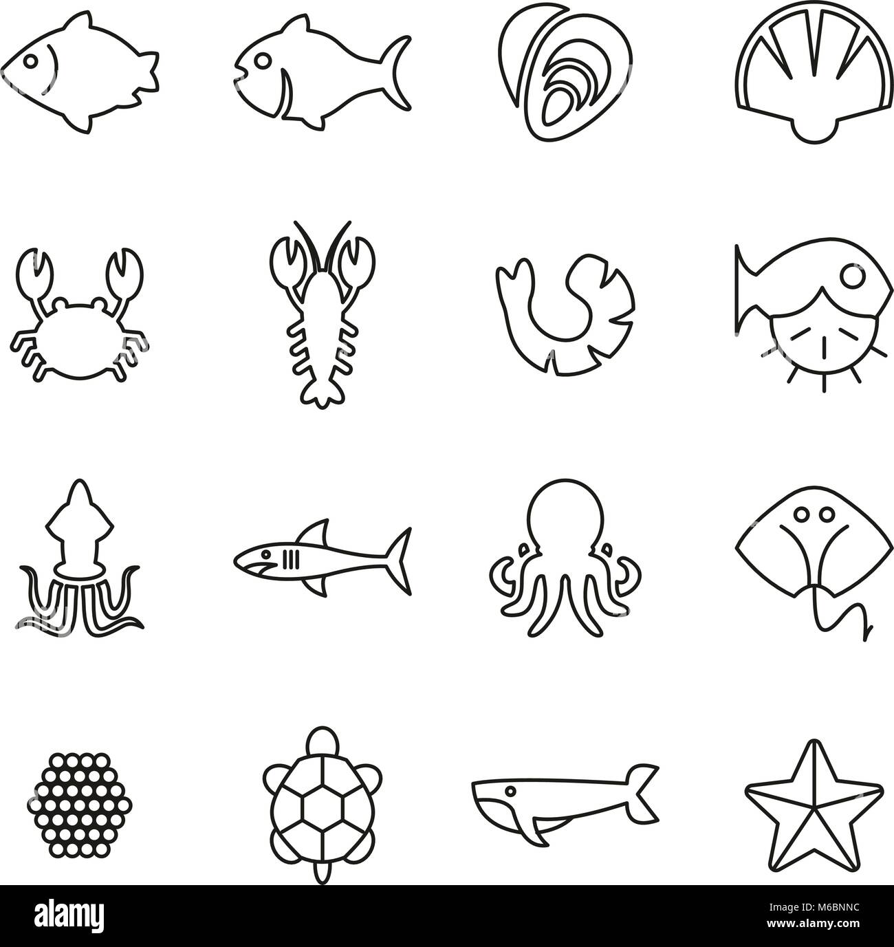 Tuna line icon outline Stock Vector Images - Alamy