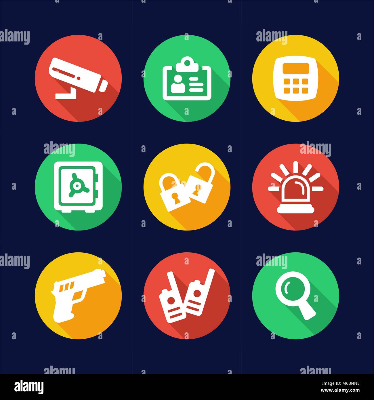 Security Icons Flat Design Circle Stock Vector Image & Art - Alamy
