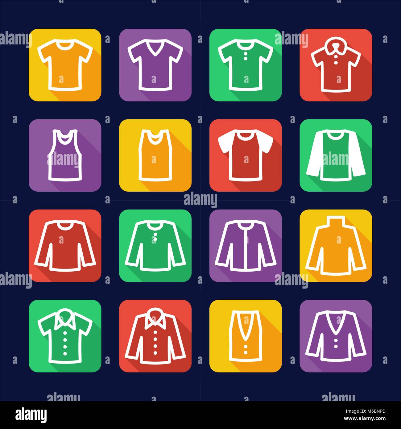 Shirt Icons Flat Design Stock Vector Image & Art - Alamy