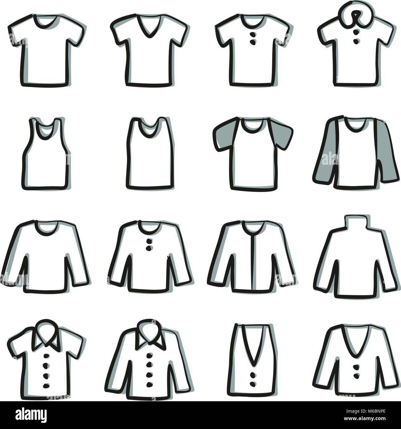 Shirt Icons Freehand 2 Color Stock Vector Image & Art - Alamy