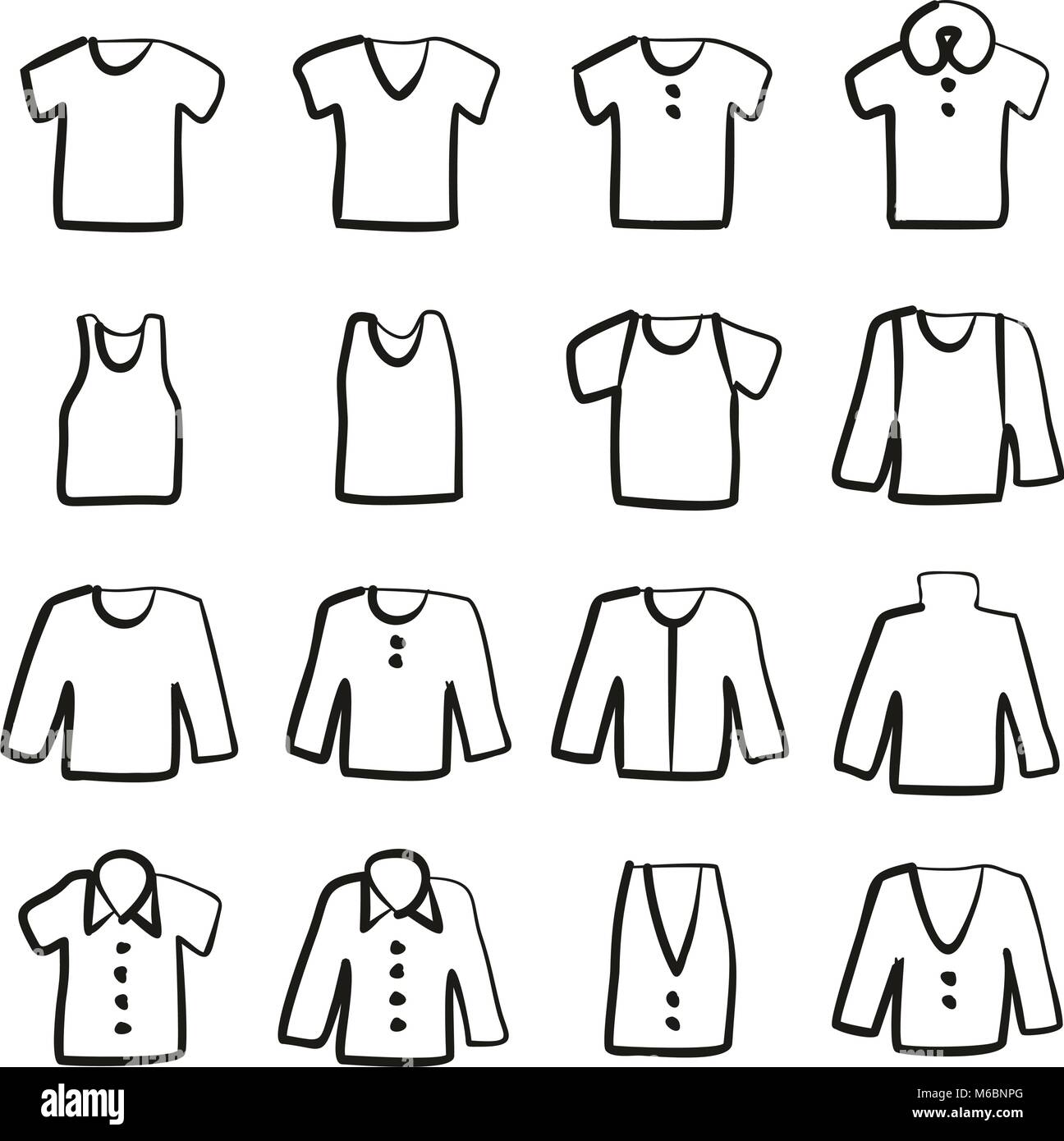 Shirt Icons Freehand Stock Vector Image & Art - Alamy