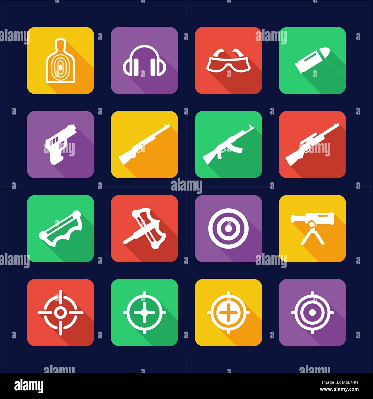 Shooting Range Icons Flat Design Stock Vector Image & Art - Alamy
