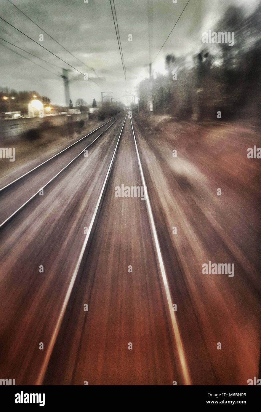 Photo of railroad tracks hi-res stock photography and images - Alamy