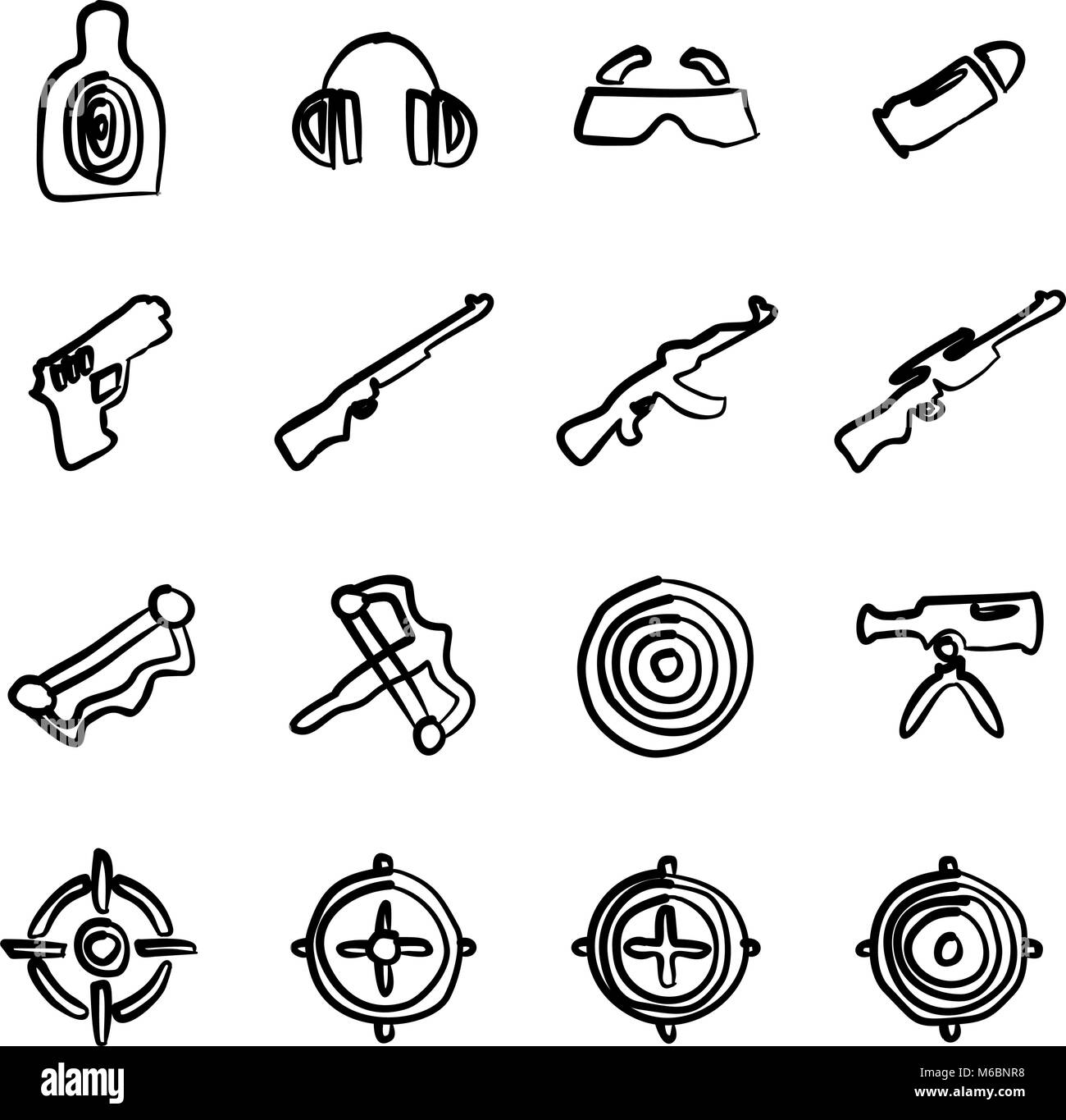 Shooting Range Icons Freehand Stock Vector Image & Art - Alamy