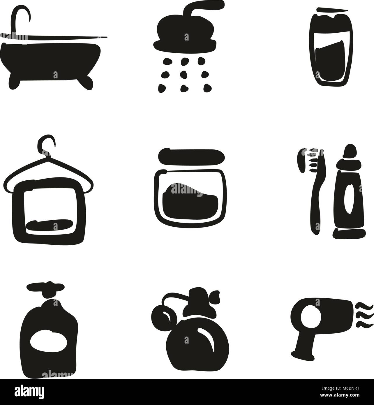 Shower Icons Freehand Fill Stock Vector Image & Art - Alamy