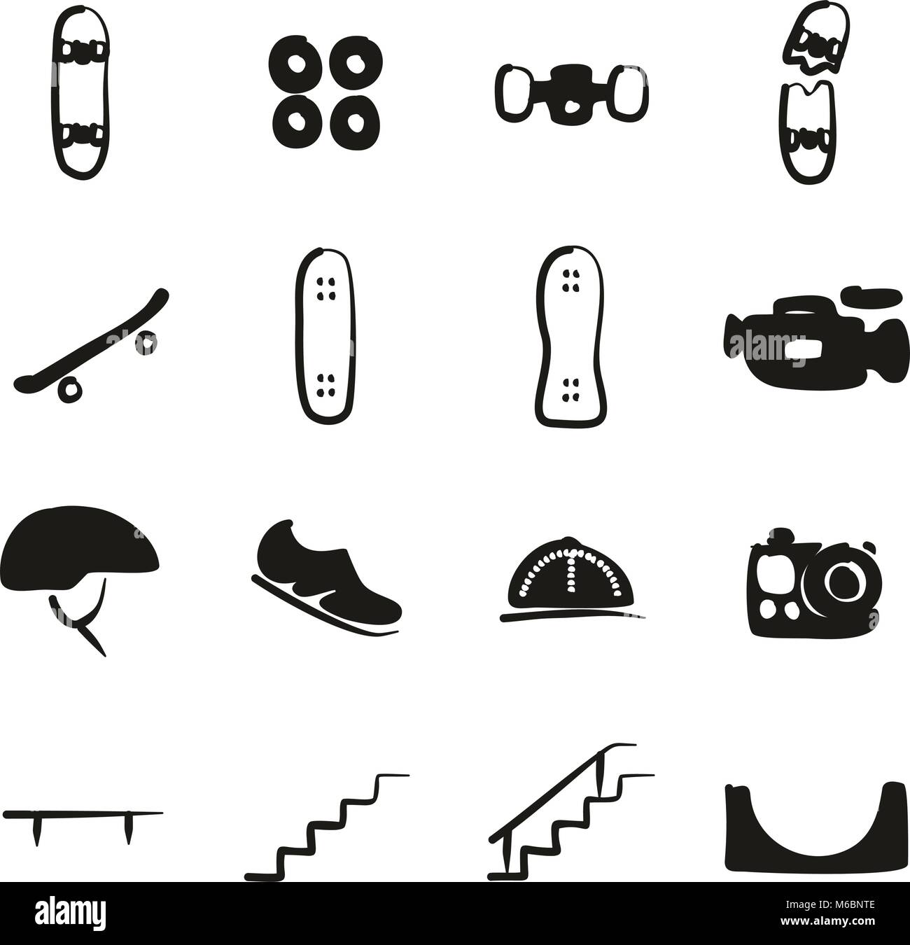 Skateboarding Icons Freehand Fill Stock Vector Image & Art - Alamy