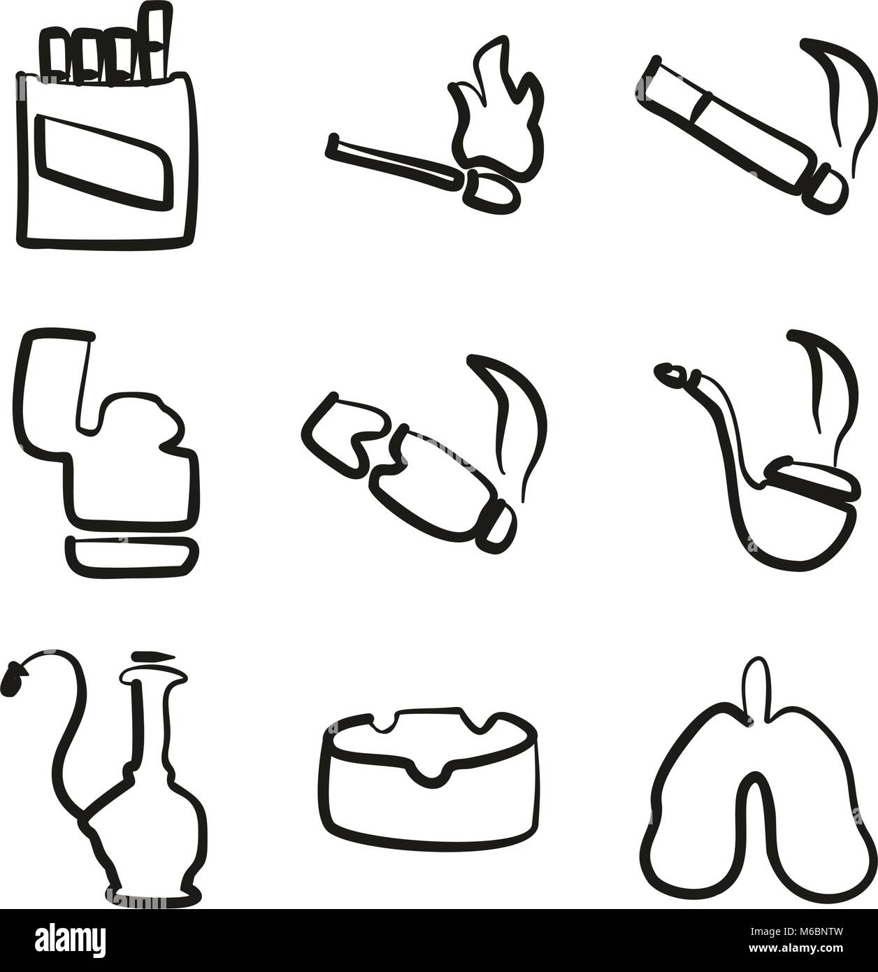 Smoking Icons Freehand Stock Vector Image & Art - Alamy