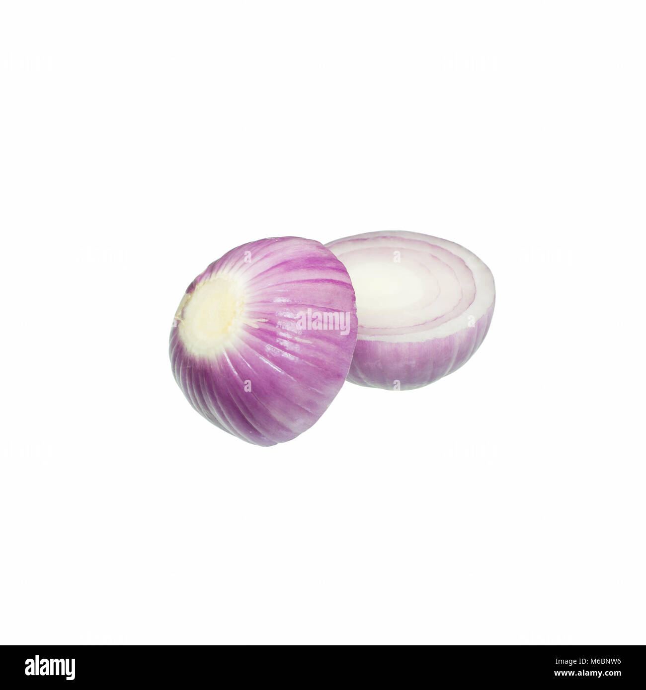 Sliced red onion rings isolated on white background cutout Stock Photo ...