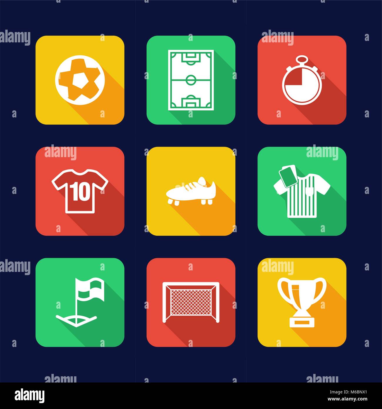 Soccer Icons Flat Design Stock Vector Image & Art - Alamy