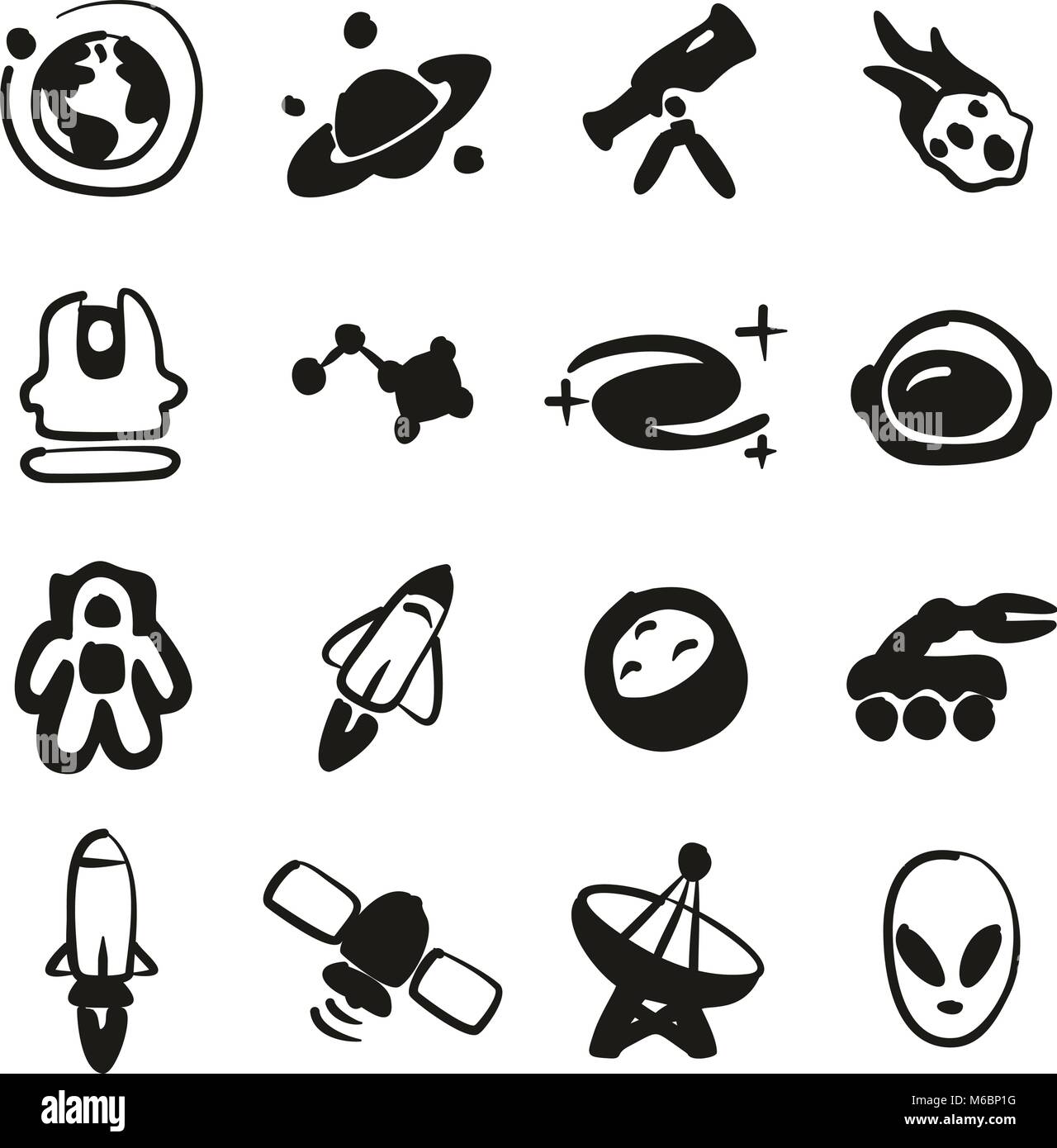 Space Icons Freehand Fill Stock Vector Image & Art - Alamy
