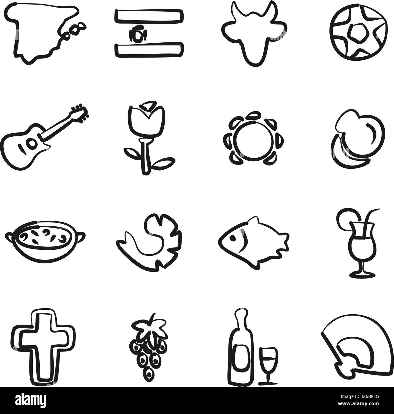 Spanish culture icons isolated icon hi-res stock photography and images ...