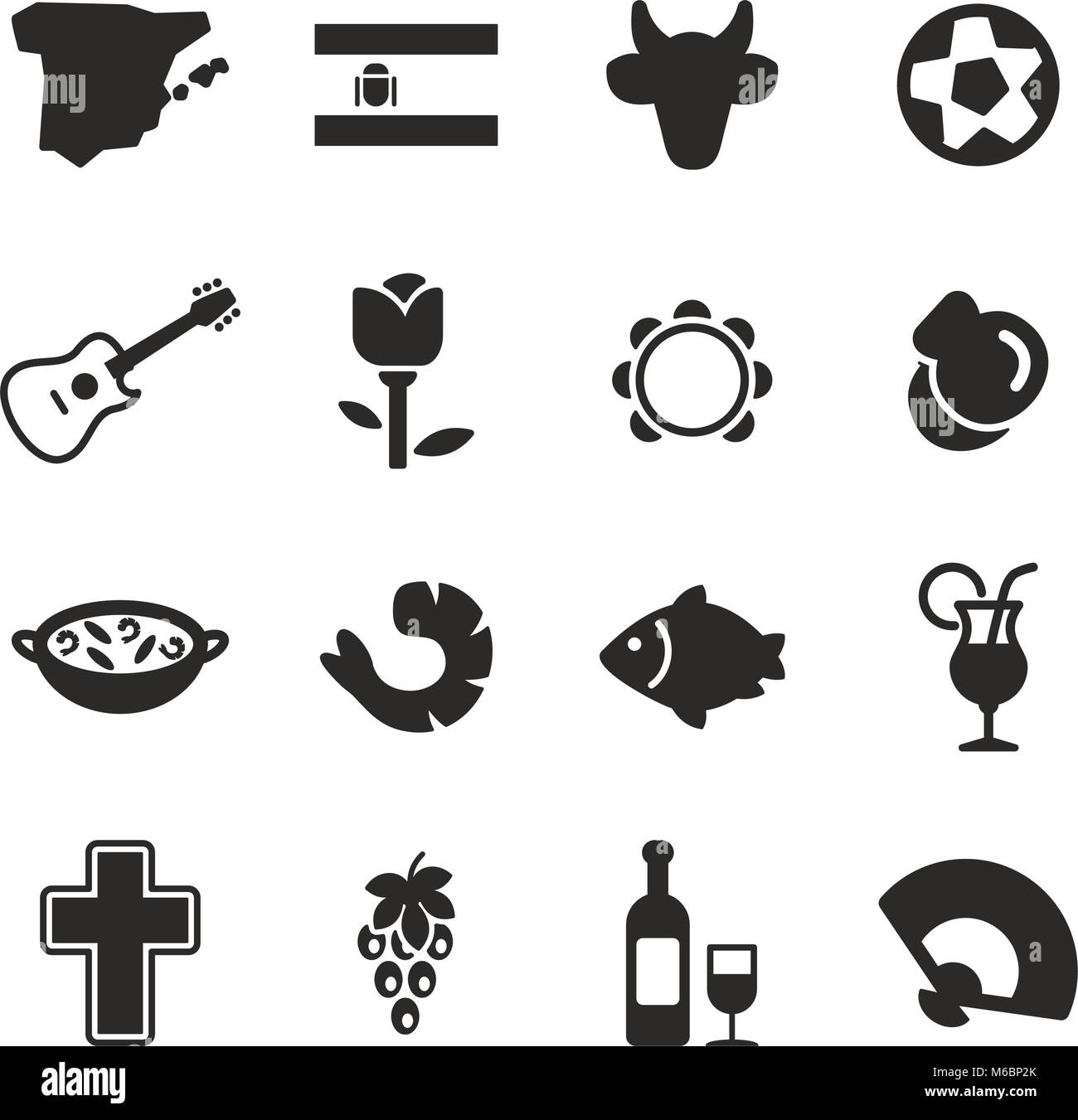 Spanish culture icons isolated icon hi-res stock photography and images ...