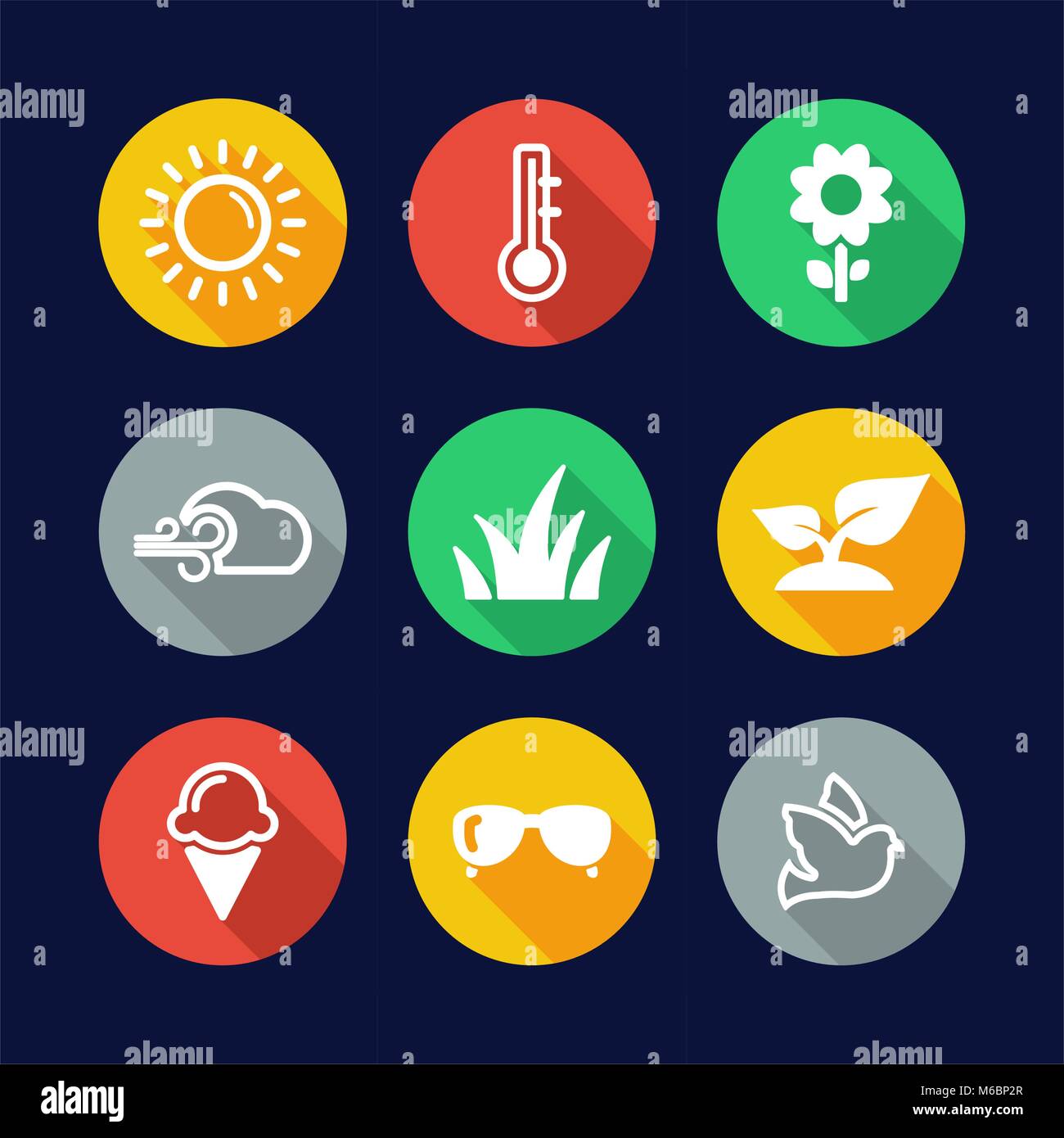 Stencil Icons Flat Design Circle Stock Vector Image & Art - Alamy
