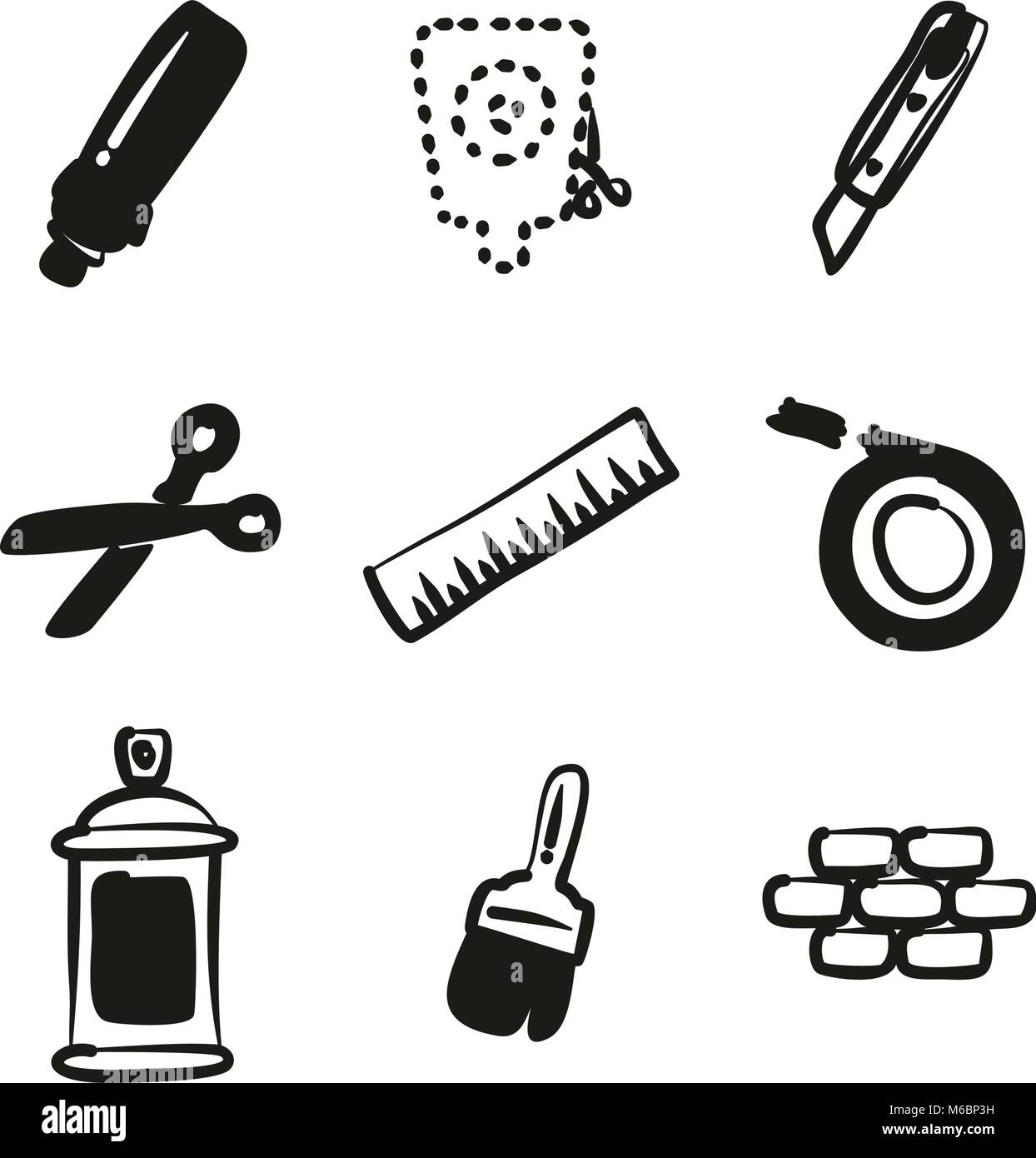 Stencil Icons Freehand Fill Stock Vector Image & Art - Alamy