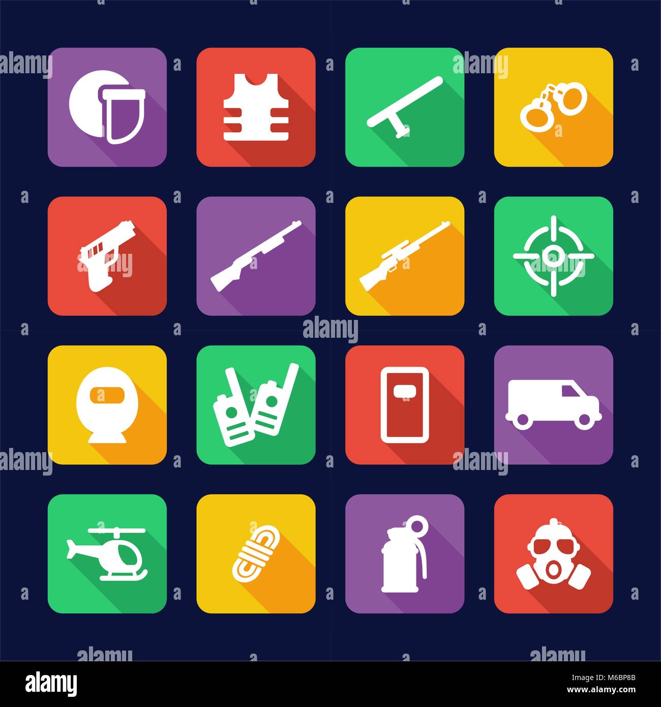 SWAT Icons Flat Design Stock Vector Image & Art - Alamy