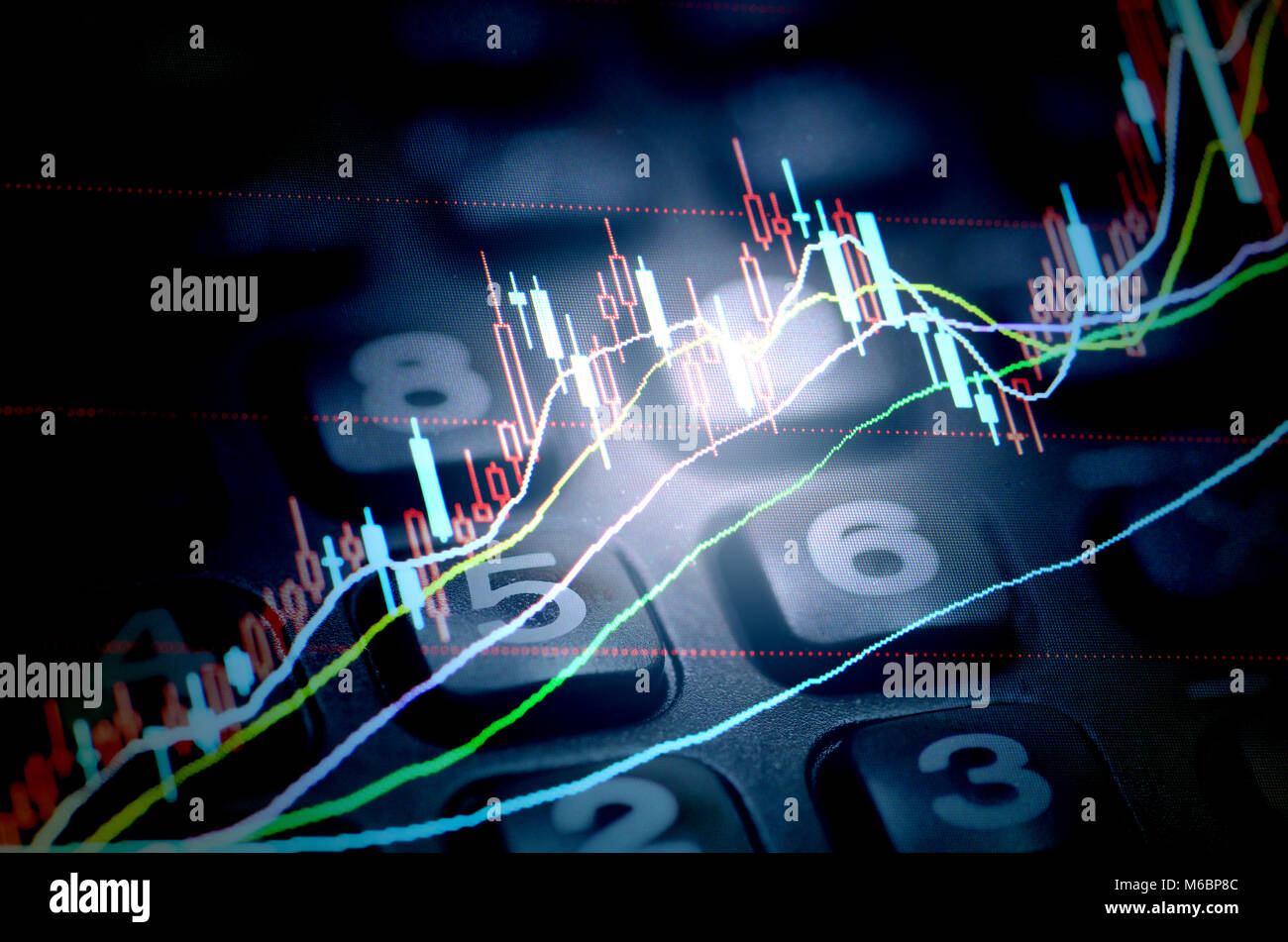 Financial stock market data, business data analysis charts Stock Photo ...