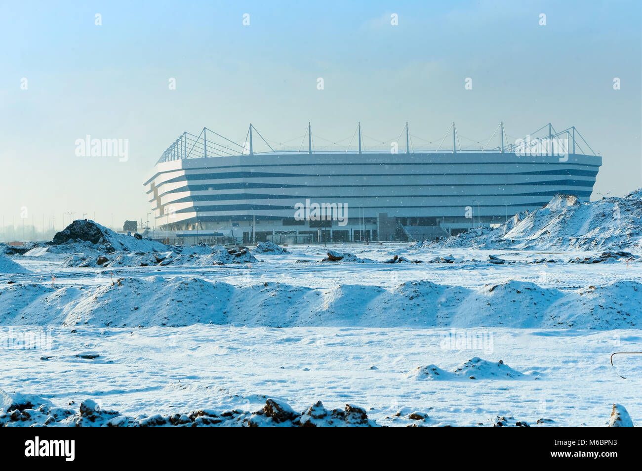 Football stadium with snow hi-res stock photography and images - Alamy