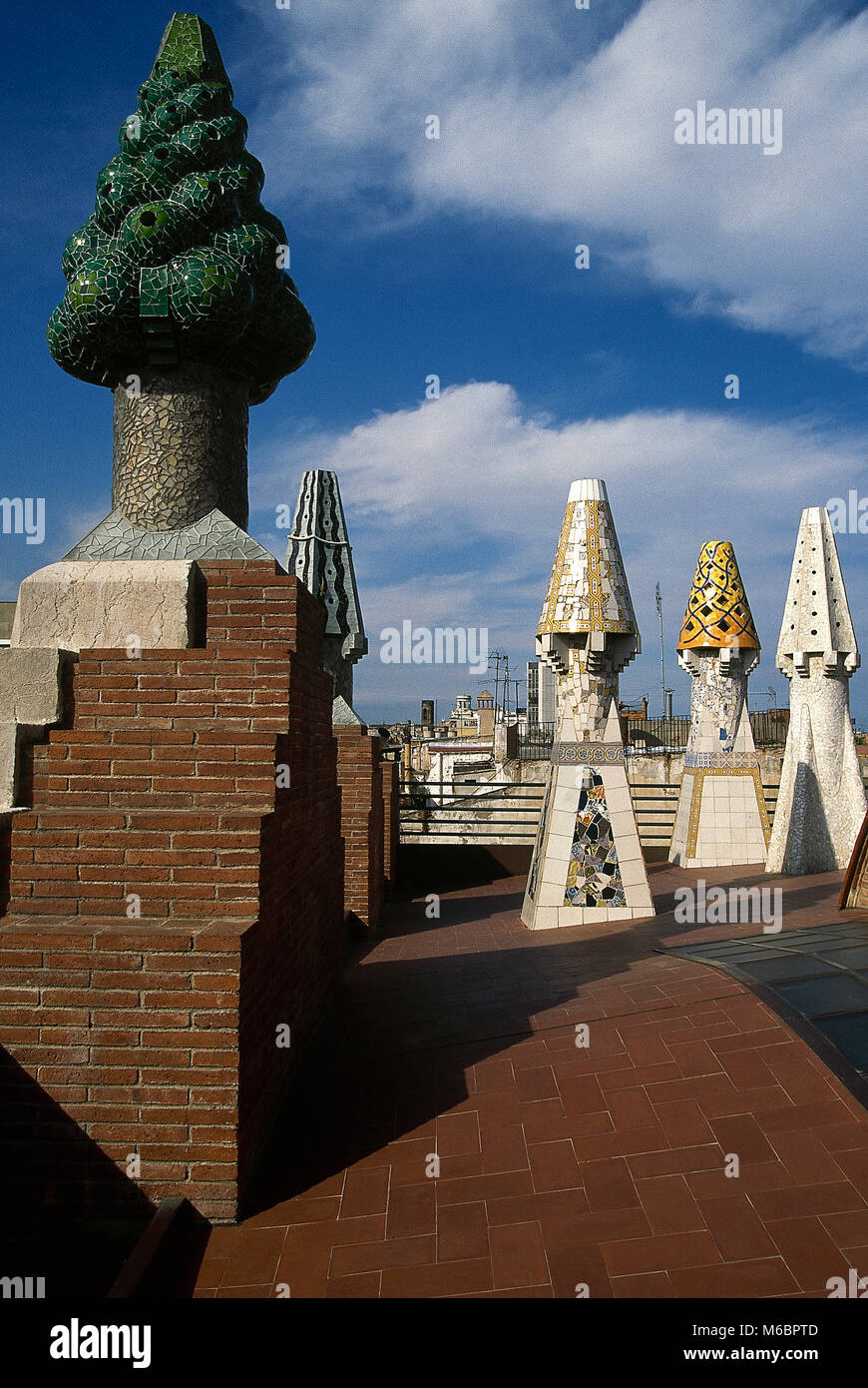 Palau guell roof terrace hi-res stock photography and images - Alamy