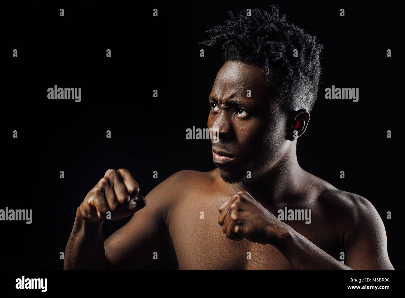 African-American male athlete boxing Stock Photo - Alamy