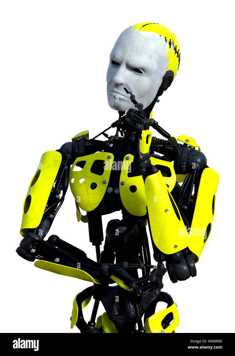 3D rendering of a male robot isolated on white background Stock Photo ...