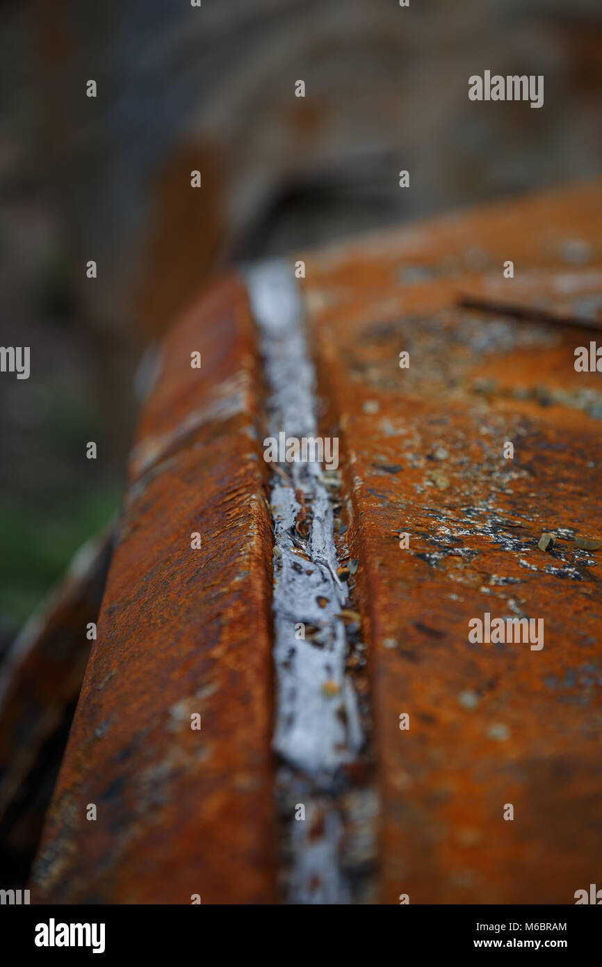 Rusty part of a roof on a car Stock Photo - Alamy