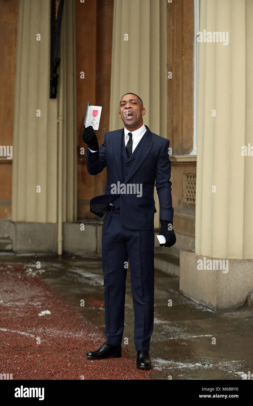 Musician Wiley, also known as Richard Cowie Jnr, holds his MBE ...