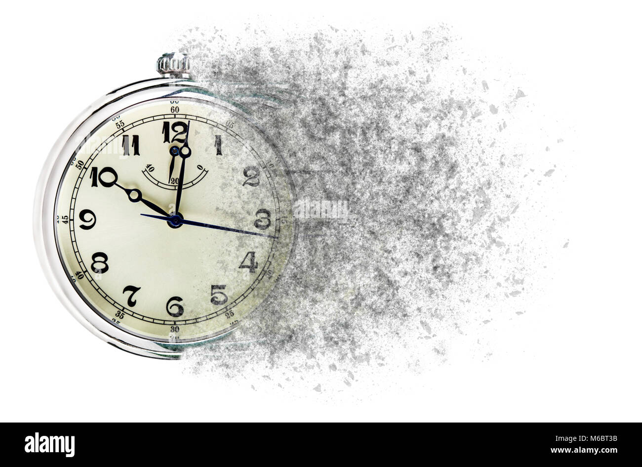 Time is running out concept shows clock that is dissolving away into ...