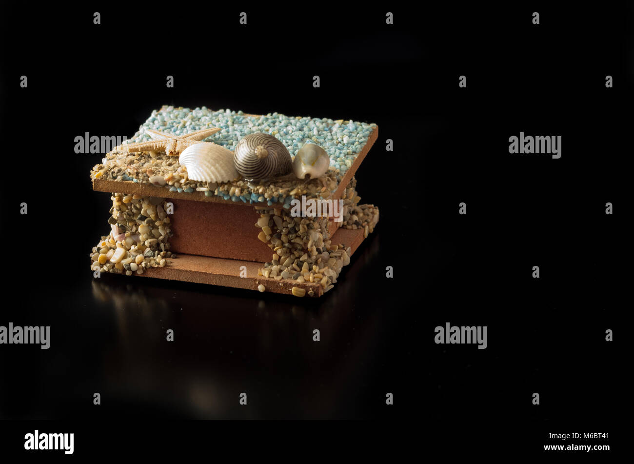Little box covered with sand and shells Stock Photo - Alamy