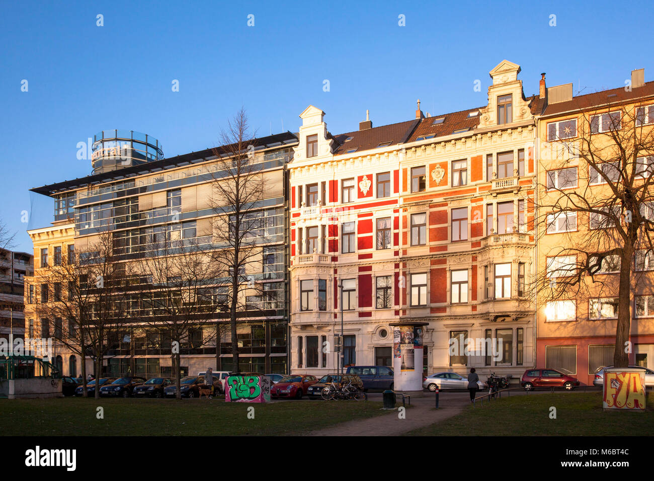 Germany, Cologne, houses on the Adolf-Fischer street/Hansa square ...