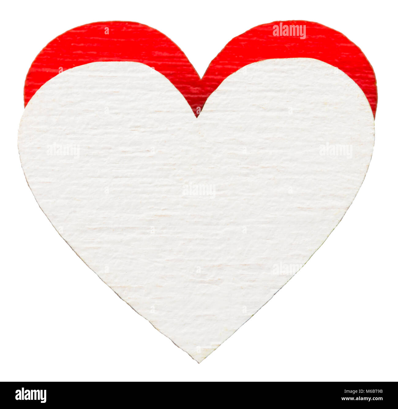 white and red heart isolated on white background. close up Stock Photo ...