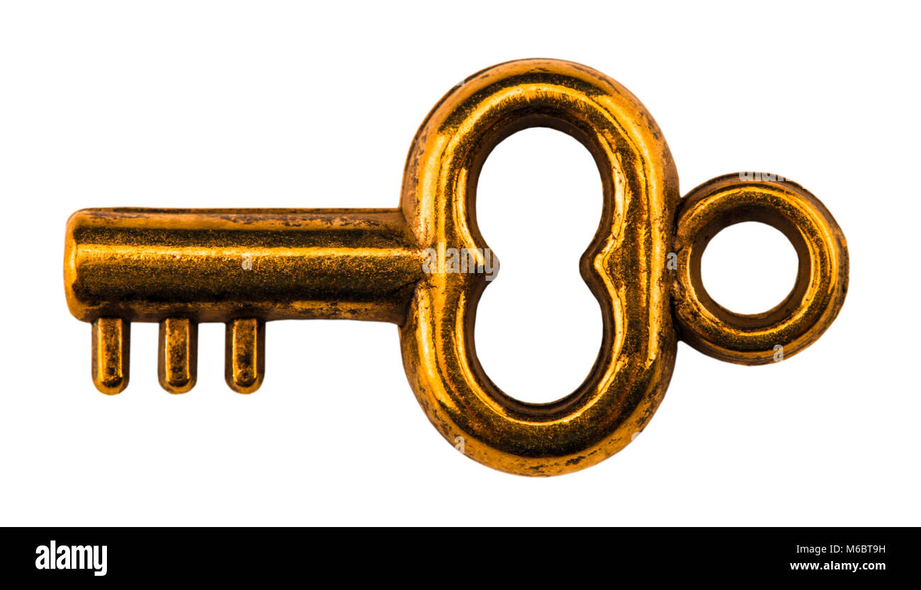 vintage golden key isolated on white background Stock Photo - Alamy