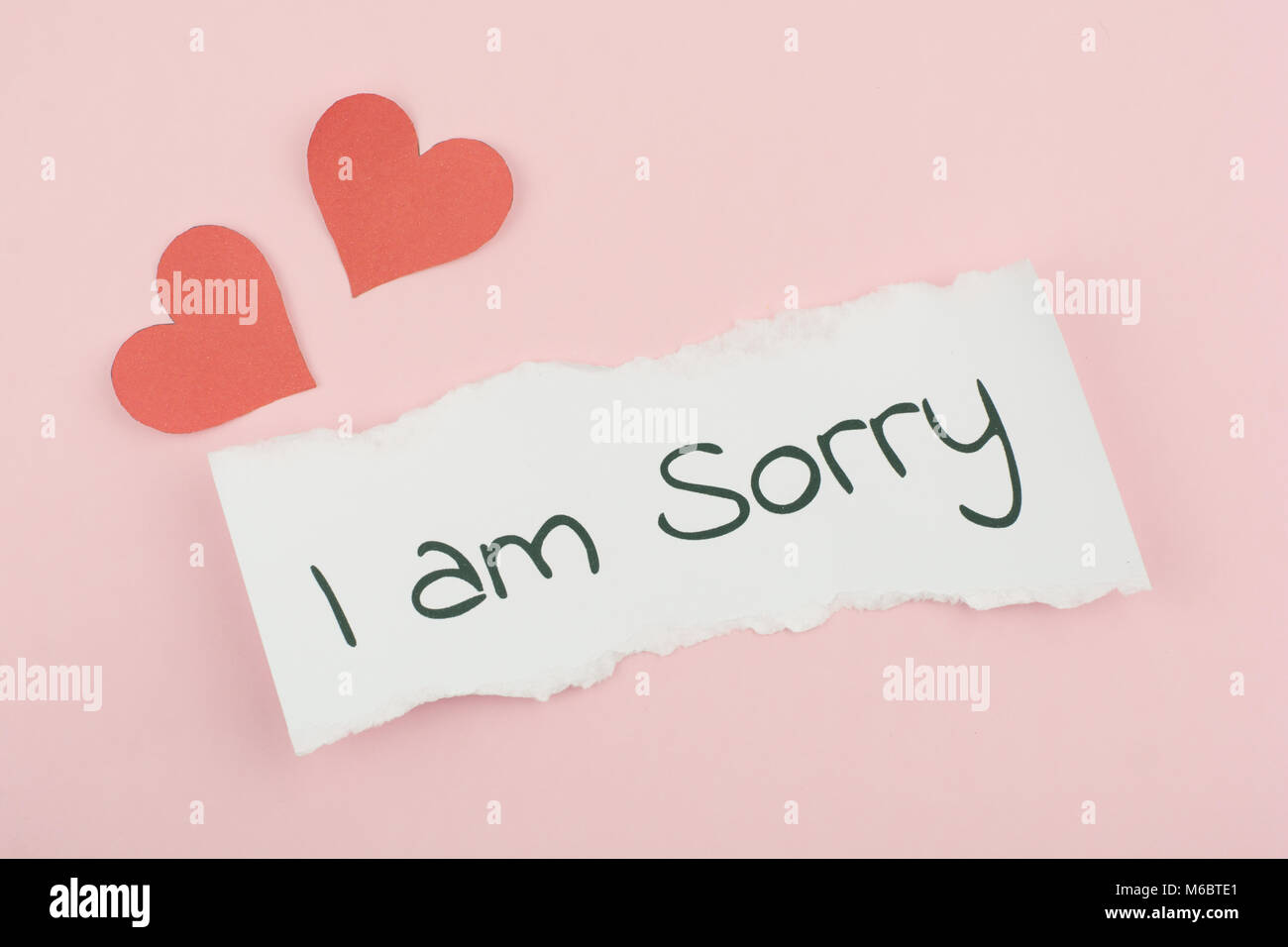 I'm sorry text concept write on paper Stock Photo - Alamy