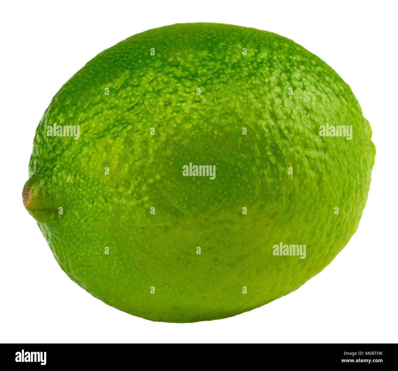 single ripe lime isolated on white background Stock Photo - Alamy