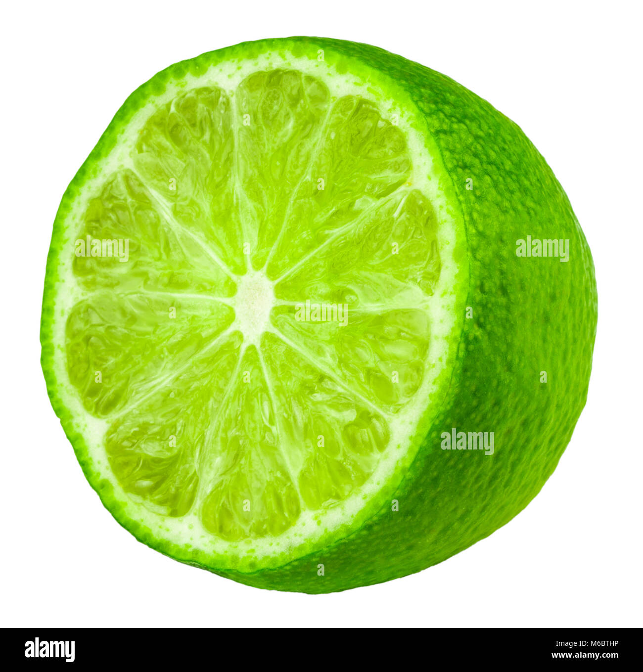 Half of lime citrus fruit. Lime cut isolated on white background ...