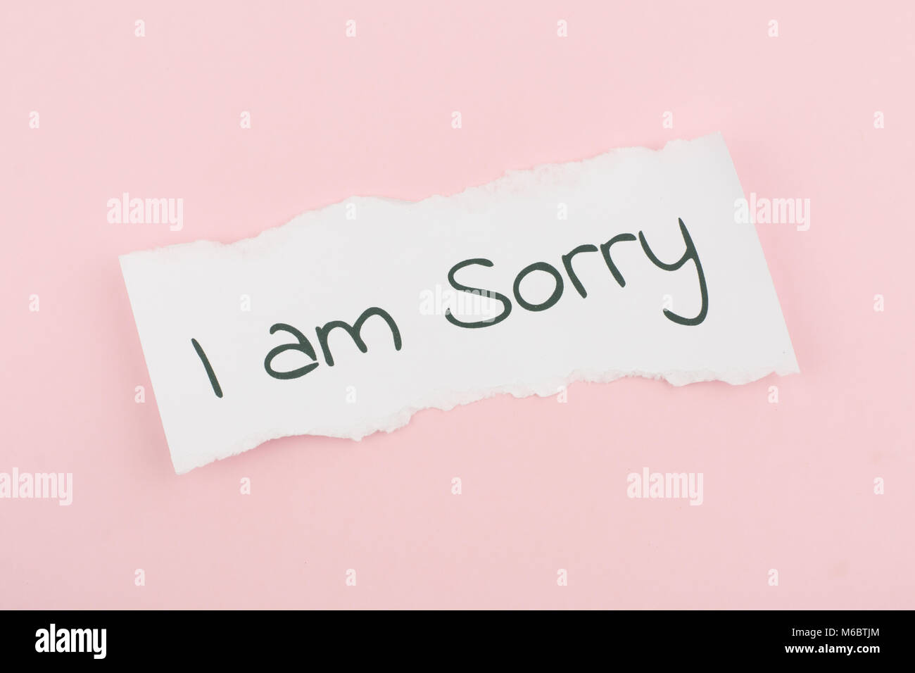 I'm sorry text concept write on paper Stock Photo - Alamy