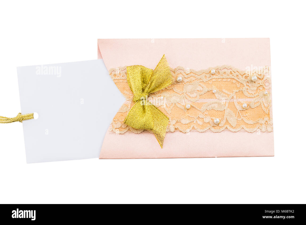 Handmade wedding invitations isolated on white background Stock Photo ...