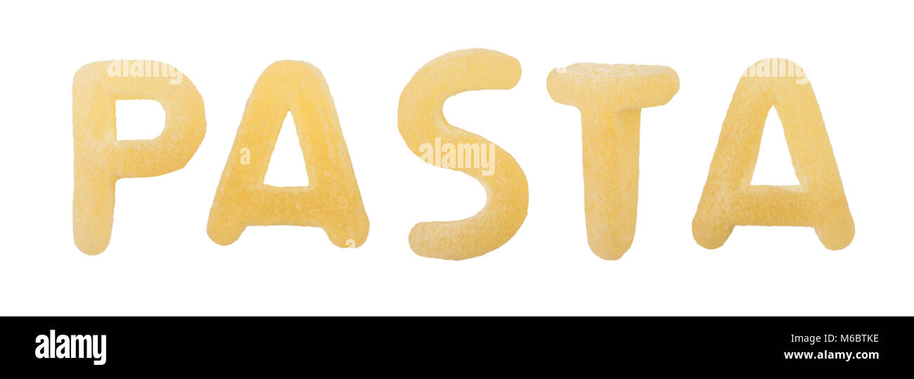 Letters made out of pasta, isolated on white background Stock Photo - Alamy