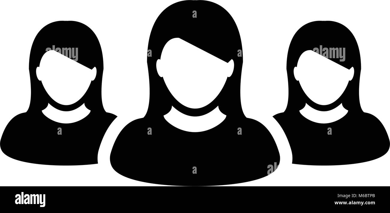 People Icon Vector Group for Female Business Team Management Person ...