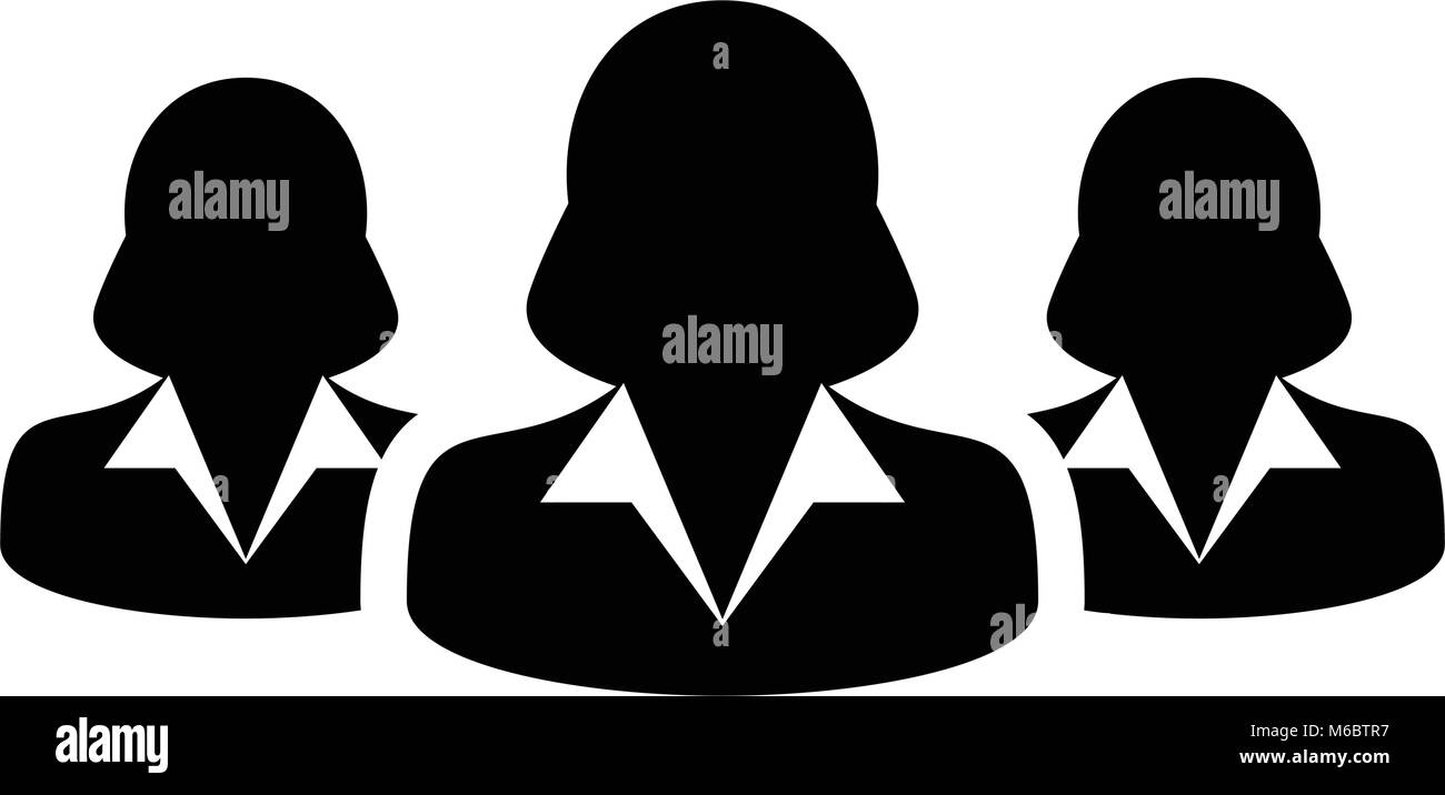 People Icon Vector Group for Female Business Team Management Person ...